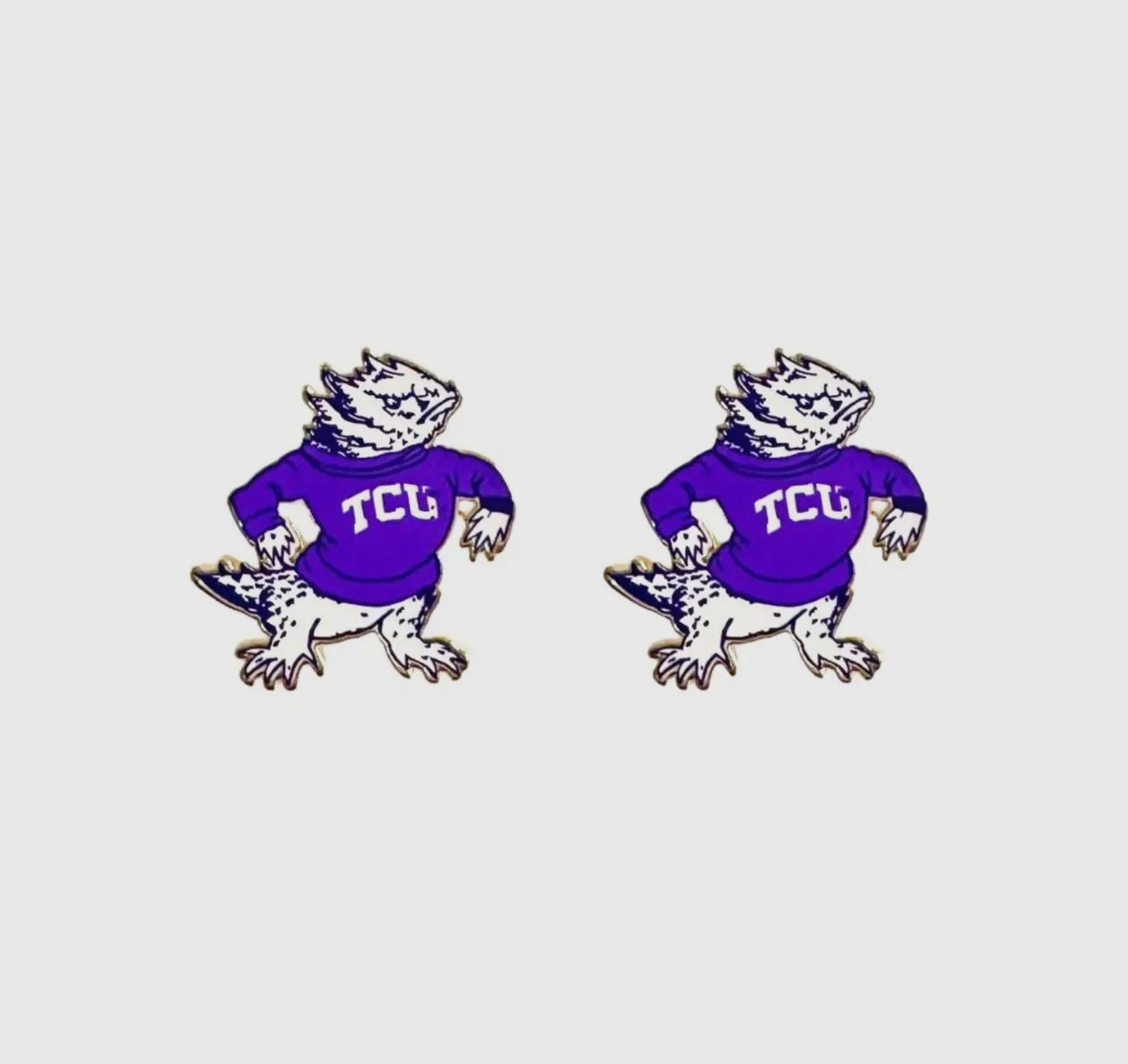 College Vault Tcu Mascot Stud Earrings – Lemon Cake